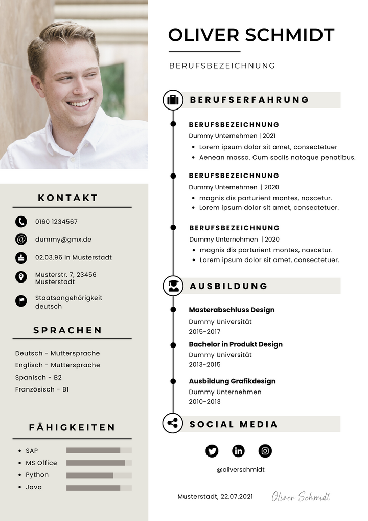 Moderne und Professional Designer Vorlagen für Lebenslauf – Marysresume