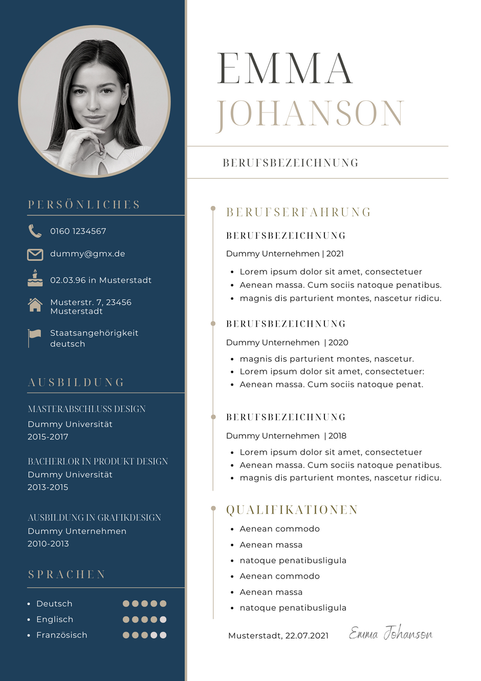 Moderne und Professional Designer Vorlagen für Lebenslauf – Marysresume